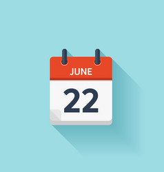 June 20 flat daily calendar icon date Royalty Free Vector
