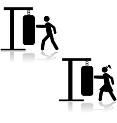 Punching bag silhouette Royalty Free Vector Image