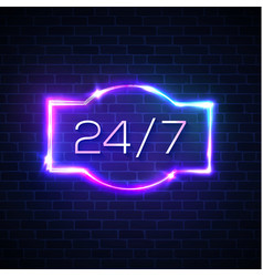 Stars background on black brick wall neon sign Vector Image