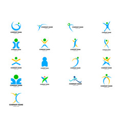 Set people check logo design template Royalty Free Vector