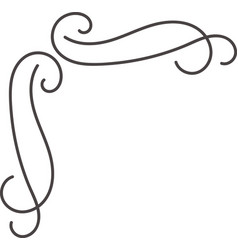 Corner border calligraphy line Royalty Free Vector Image