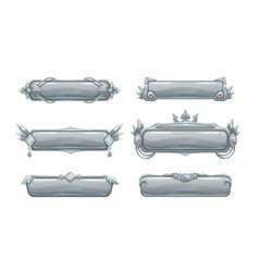 Metallic title banners set for epic game design Vector Image