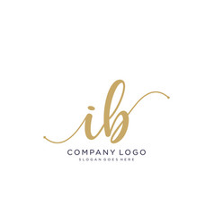 Ib initial handwriting logo design Royalty Free Vector Image