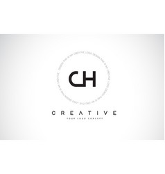 Ch c h grunge brush letter logo design in black Vector Image