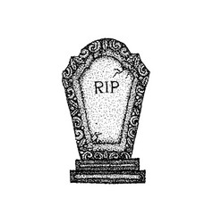 Grey gravestone with cross Royalty Free Vector Image