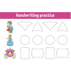 Preschool handwriting practice sheet educational Vector Image
