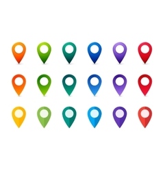 Numbers Pin Marker Flat Icons Set for GPS or Map Vector Image