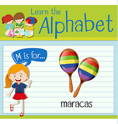 Flashcard letter m is for magnifying glass Vector Image