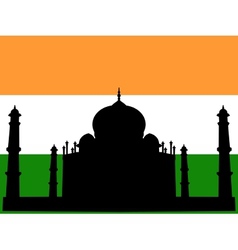 Taj mahal silhouette Royalty Free Vector Image