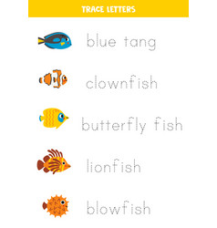 Tracing letters english alphabet writing Vector Image