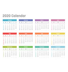 2022 year calendar isolated on white background Vector Image