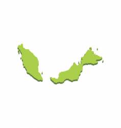 Administrative map sarawak malaysia Royalty Free Vector