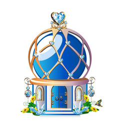 Fairytale house with blue crystals Royalty Free Vector Image