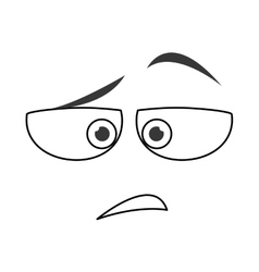 Thick and tired emoticon face with drops sweat Vector Image