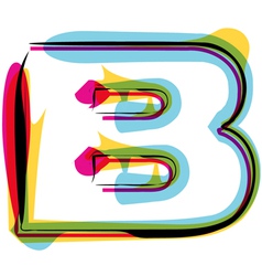 Grunge colorful font letter b Royalty Free Vector Image