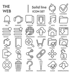 Computer line icon set device symbols collection Vector Image