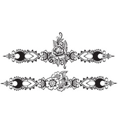 Ethnic indian line art border Royalty Free Vector Image