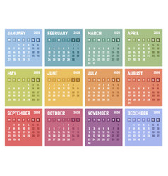 2020 spanish calendar template year planner Vector Image