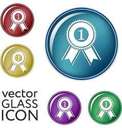 First place badges and ribbons Royalty Free Vector Image