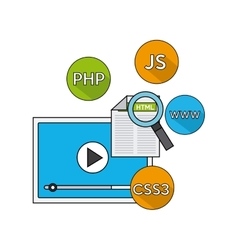 Program coding girl and boy web development Vector Image