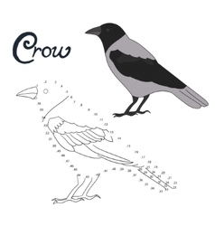 Educational game connect dots to draw goose bird Vector Image