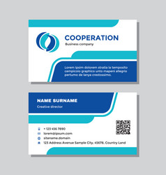 Business visit card template with logo - concept Vector Image
