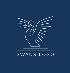 Swan logo sign emblem-13 Royalty Free Vector Image