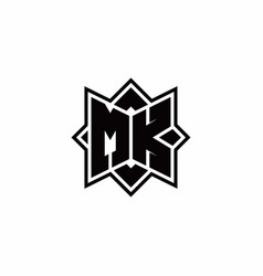 Mk monogram logo with sharped shape design Vector Image