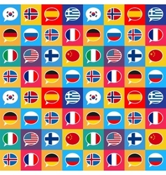 Set of all europe flags with name Royalty Free Vector Image