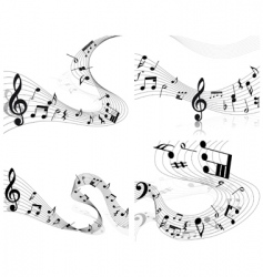 Sound wave sheet music notes Royalty Free Vector Image