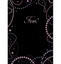Pearl beads set glamour borders on dark Royalty Free Vector