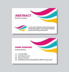 Business visit card template with logo - concept Vector Image