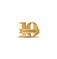 10th anniversary celebration logo Royalty Free Vector Image