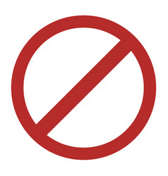 No sign ban icon stop symbol red circle Royalty Free Vector