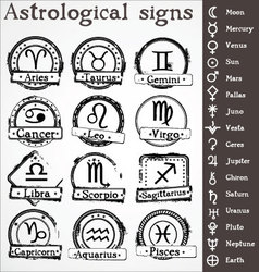 Main astrological signs and symbols the big set Vector Image