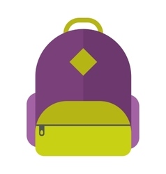 Brown backpack front view travel bag Royalty Free Vector