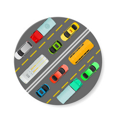 Modern vehicle transport top view icons set Vector Image