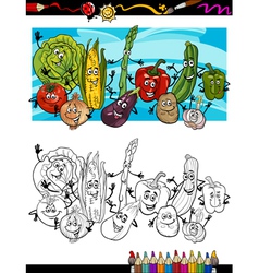 Fruits and vegetables group cartoon Royalty Free Vector