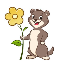 Cute baby goat cartoon running Royalty Free Vector Image