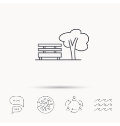 Public park icon tree with bench sign Royalty Free Vector