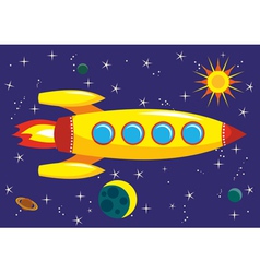 Cartoon solar system space planets moon sun Vector Image