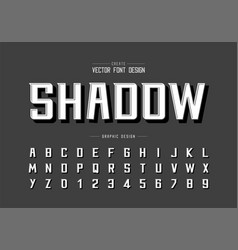 Shadow alphabet font type letters and numbers Vector Image