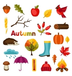 Autumn signs and symbols Royalty Free Vector Image