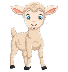 Cartoon happy lamb isolated on white background Vector Image