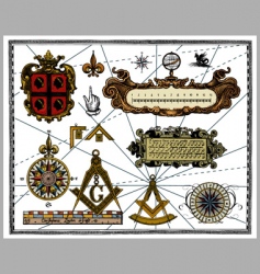 Antique map elements Royalty Free Vector Image