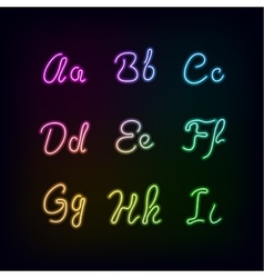 Neon glow alphabet Royalty Free Vector Image - VectorStock