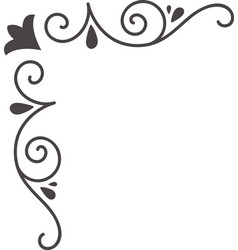 Corner border calligraphy line Royalty Free Vector Image