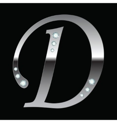 Gold letter D with roses Royalty Free Vector Image