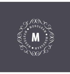 Modern monogram logo template Royalty Free Vector Image
