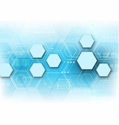 Hexagon technology background Royalty Free Vector Image